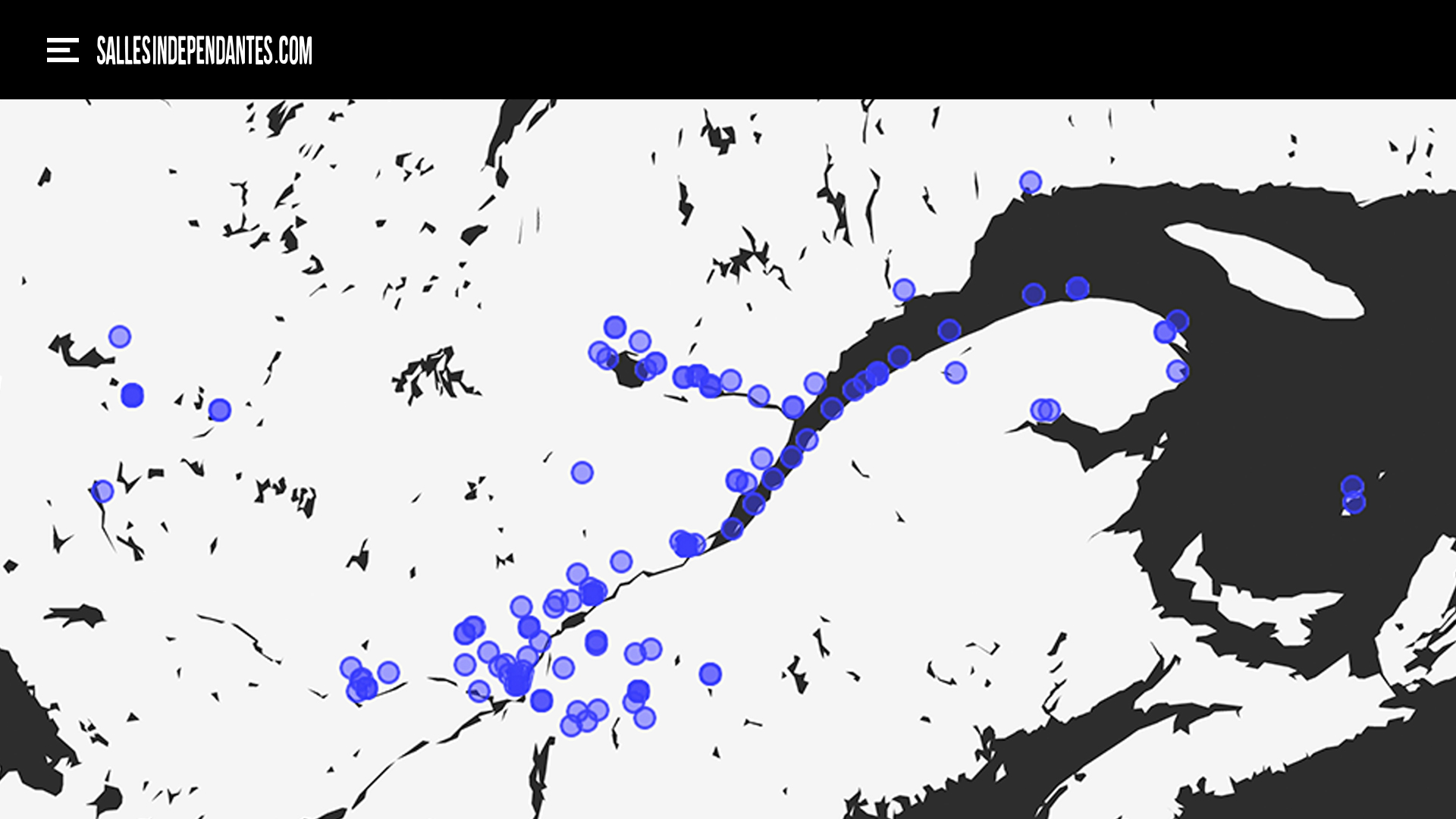 Carte interactive – Salles indépendantes du Québec